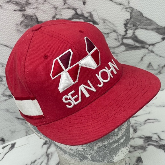 Sean John | Accessories | Mens Sean John Red White Fitted Cap | Poshmark